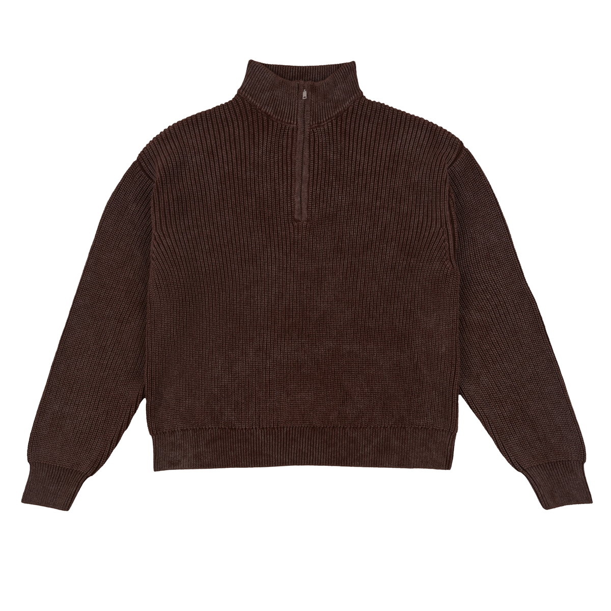 Brown STBA Zipped Knitted Sweater – SOON TO BE ANNOUNCED